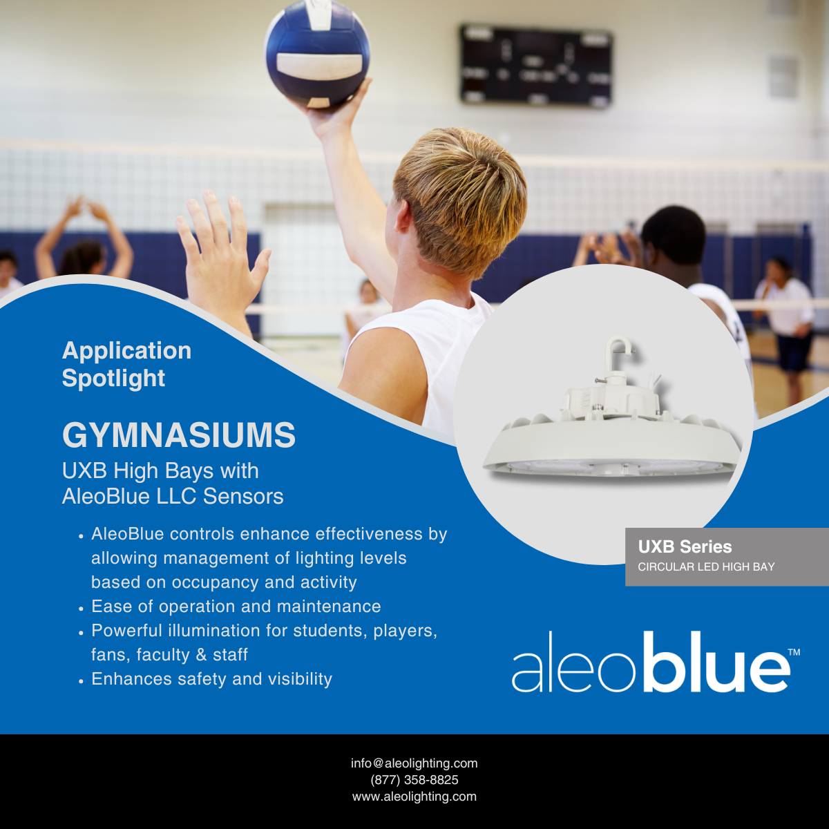 Application Spotlight: Gymnasiums / UXB High Bays | Aleo Lighting ...